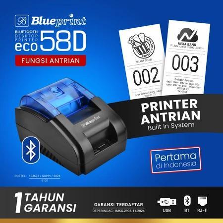 Jual Mesin Antrian Blueprint ECO 58D ( USB + BT + RJ11 ) Printer Bluetooth Thermal Kasir Struk ...