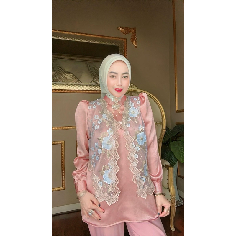 Jual Aleashopp | Calista blouse ALS | Outfit brukat cantik by aleashopp | Shopee Indonesia