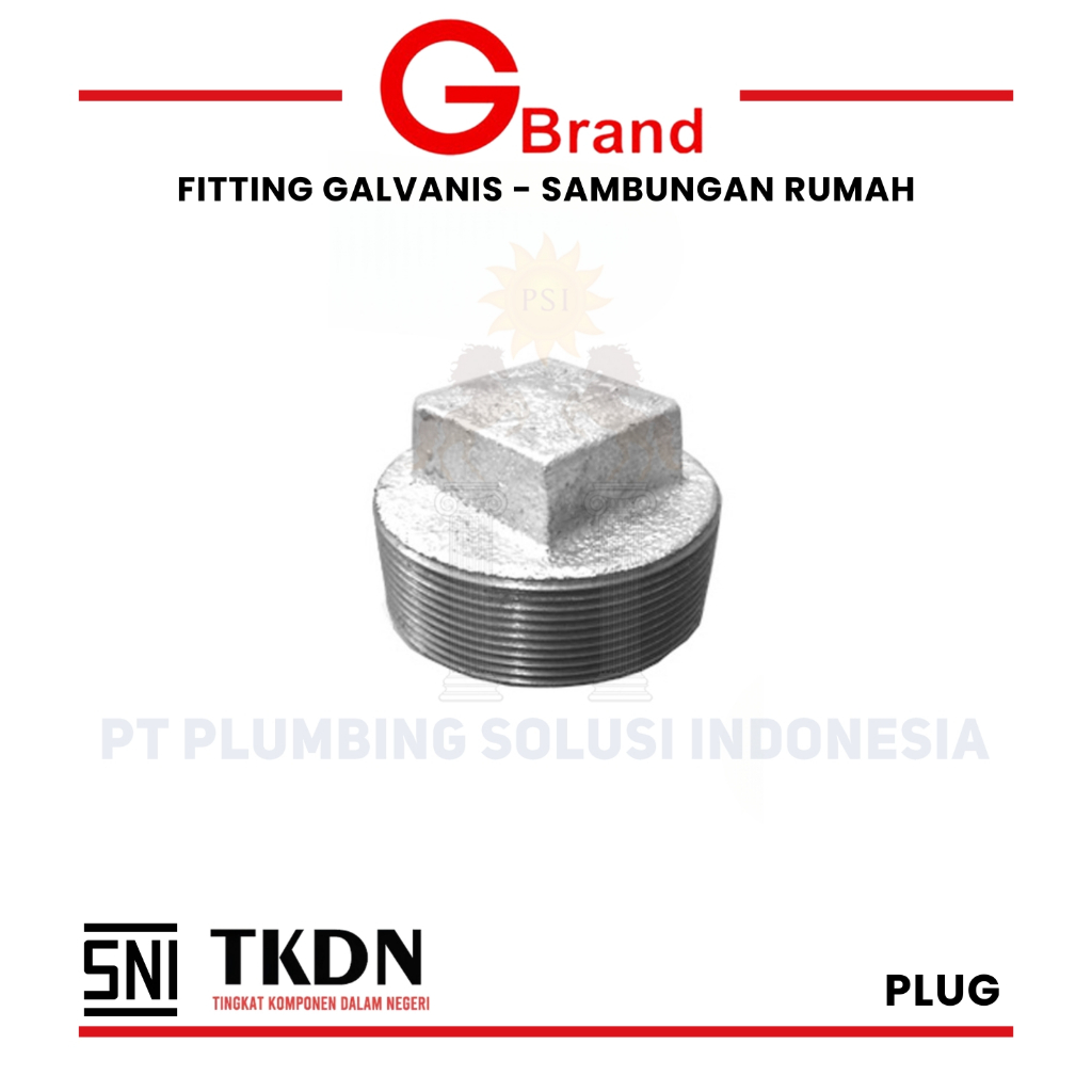 Jual G Brand Plug Galvanis Besi Drat BSPT 1/2 Inch / 20 mm | Shopee ...