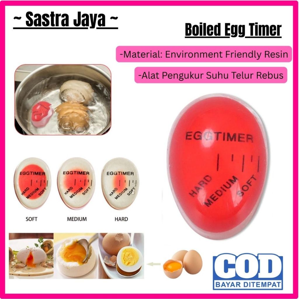 Jual COD Boiled Egg Timer Colour Changing alat Pengukur Pengatur Suhu Tingat Kematangan Telur ...
