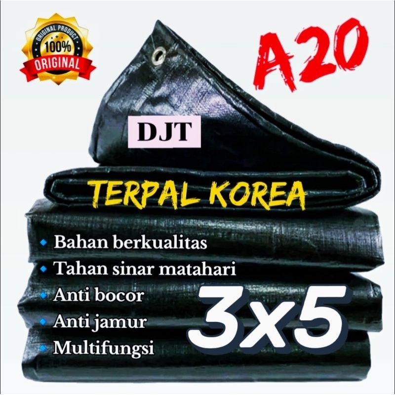 Jual TERPAL TENDA 3x5 HITAM+UV BAHAN BERKUALITAS KOREA TAHAN SINAR UV ...