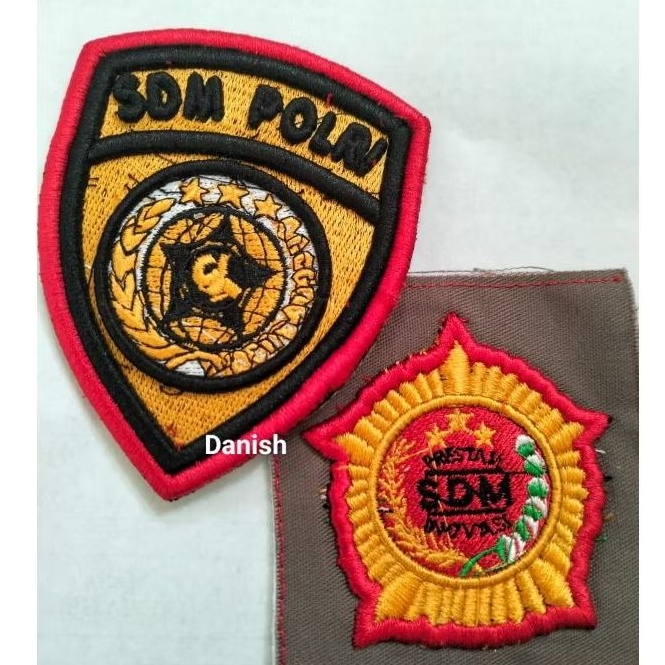 Jual BET BORDIR LOGO LAMBANG SDM POLRI TIMBUL DAN BIASA | Shopee Indonesia