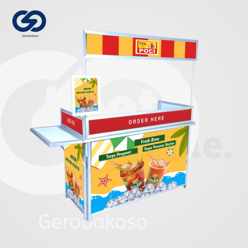 Jual Booth Portable - ES TEH (+Menu +Meja Samping) | Shopee Indonesia