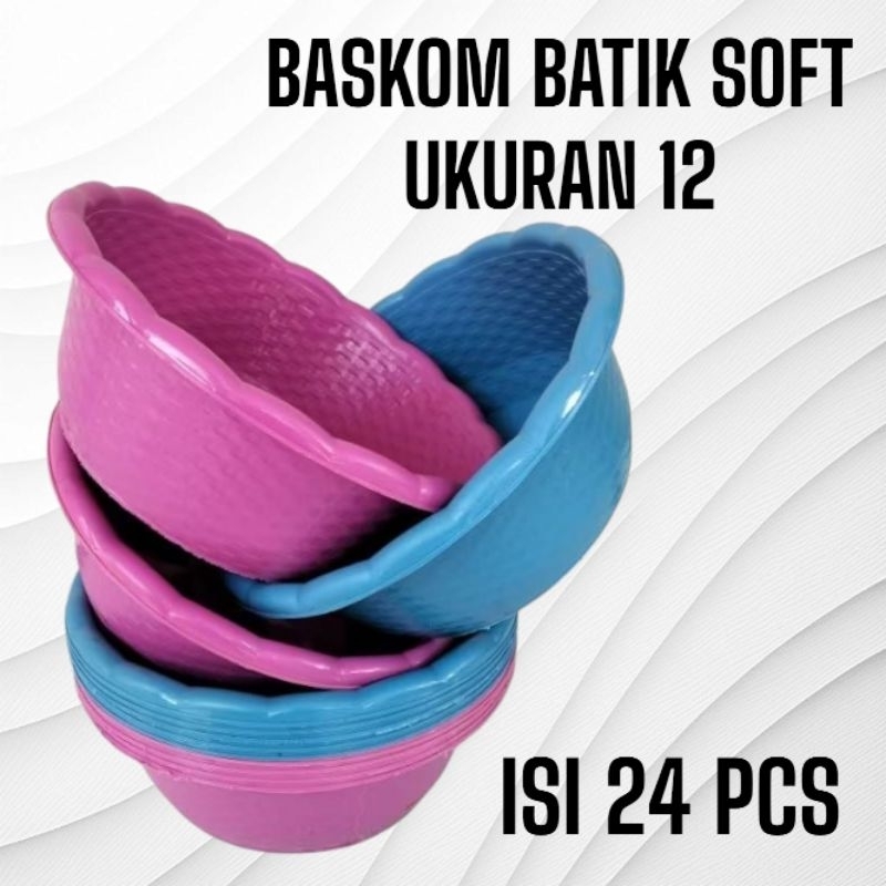 Jual ( Isi 24 pcs ) Baskom Plastik Batik Warna Soft Ukuran 12 / Basin ...