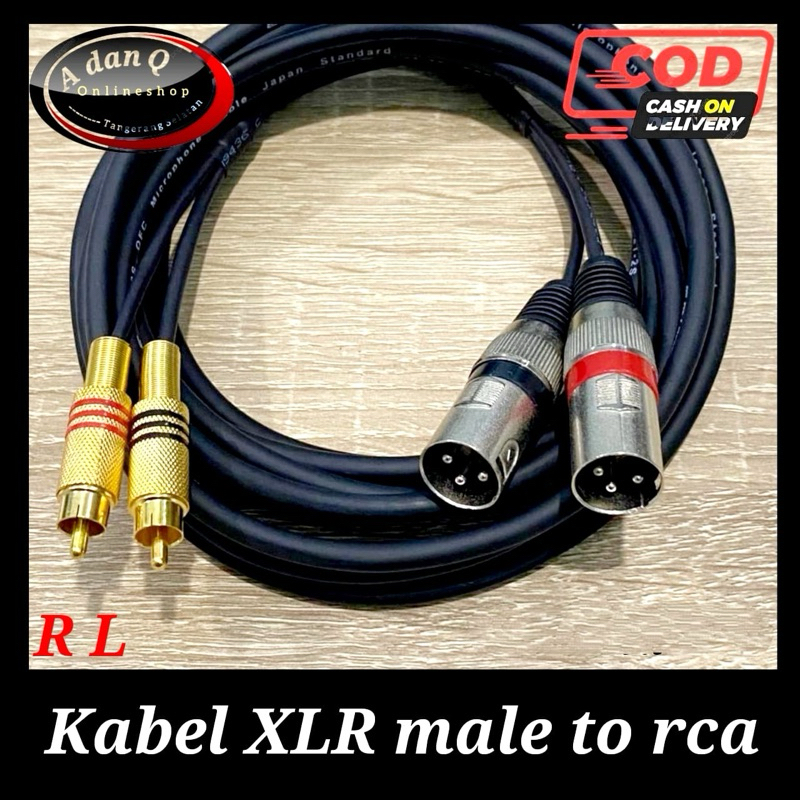 Jual Kabel xlr male to rca satu set kabel rca to xlr male | Shopee ...