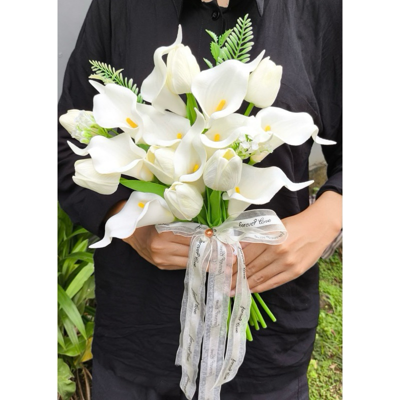Jual READY Calla Lily Tulip Bridal Bouquet/wedding bouquet/buket bunga ...
