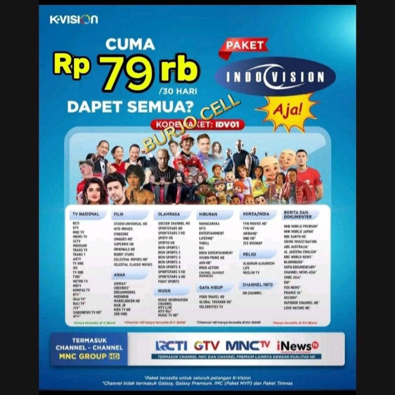 Jual Paket Indovision receiver K-Vision 30hari | Shopee Indonesia