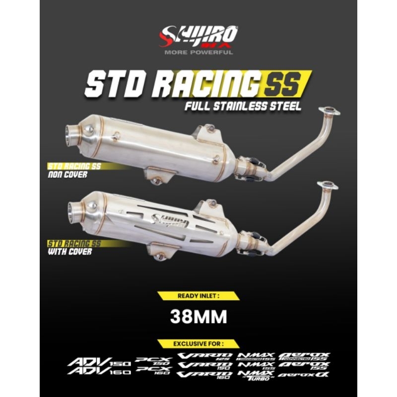 Jual KNALPOT STANDAR RACING SHIJIRO TYPE STAINLESS STEEL FOR ADV N-MAX ...