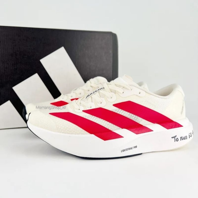 Jual Sepatu Running/Lari Adidas Adizero Evo SL Off White/Red | Shopee ...