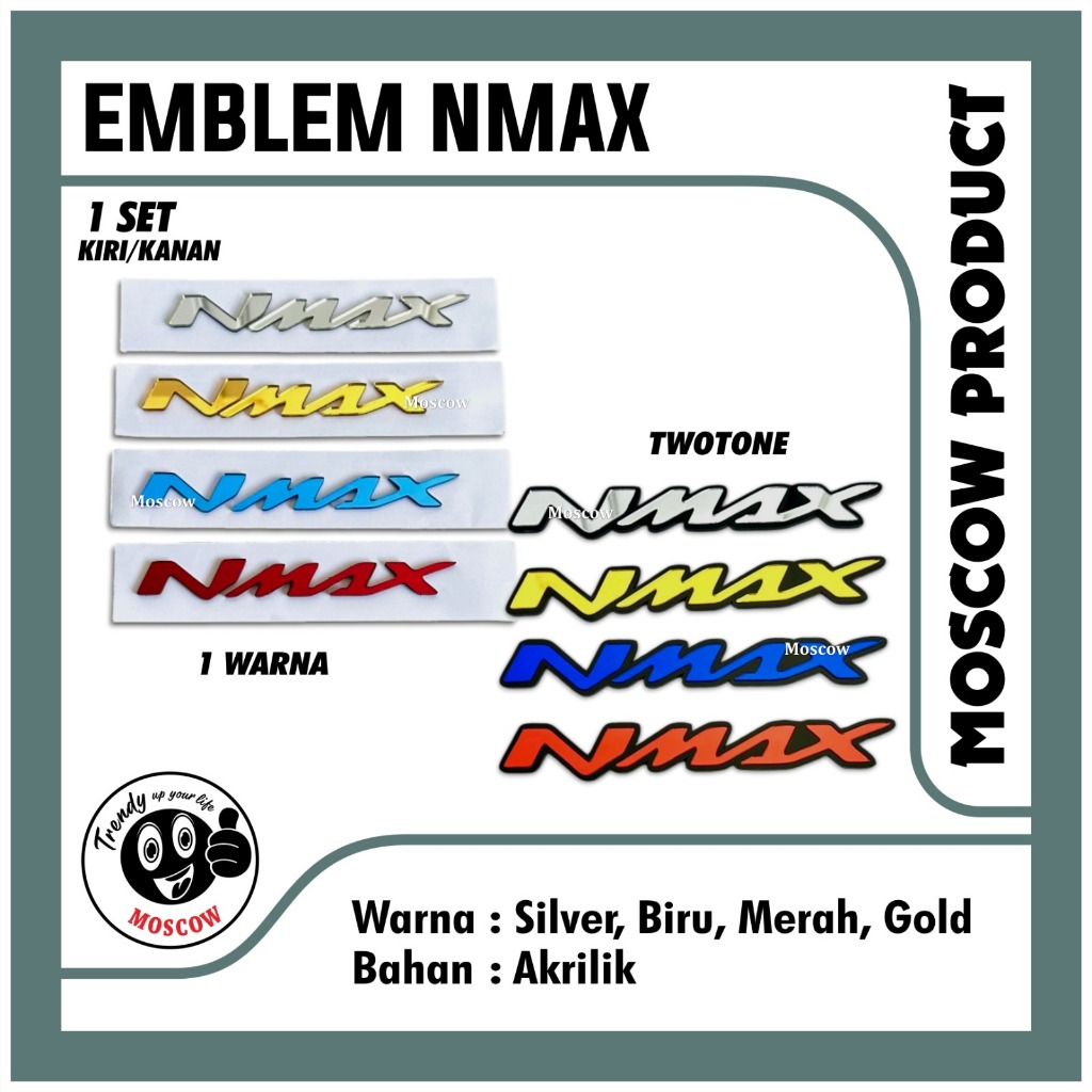 Jual EMBLEM YAMAHA NMAX SET 2 PCS KANAN KIRI STICKER EMBLEM NMAX 3D ...