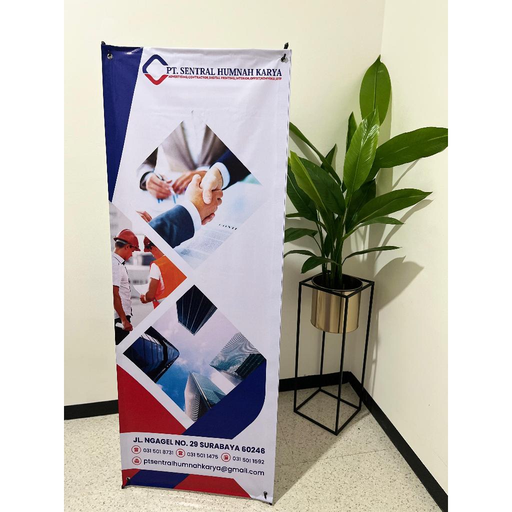 Jual X BANNER/RANGKA SPANDUK STANDING 60x160 cm Bahan Vinyl 280 gr ...