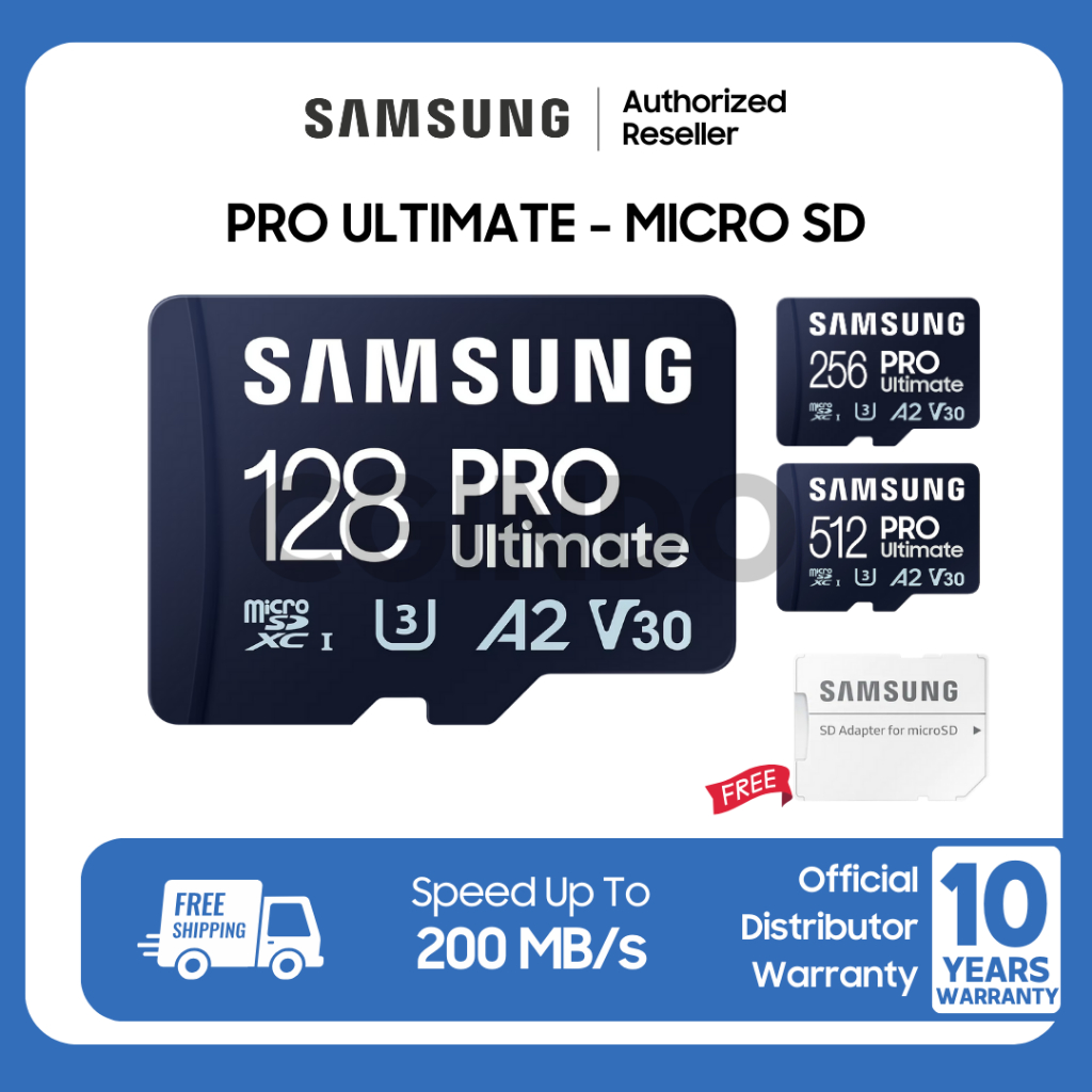 Jual SAMSUNG MicroSD PRO Ultimate 128GB / 256GB / 512GB Micro SD SDXC Memory Card 128 256 512 GB ...
