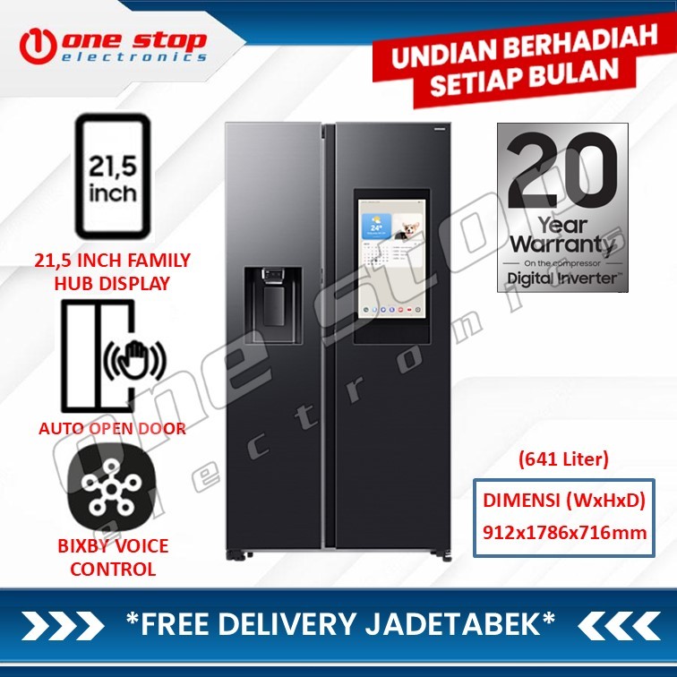 Jual SAMSUNG RS90F65ANFSE / RS90 Kulkas Side by Side Bespoke AI Family Hub w/ Auto Open Door ...