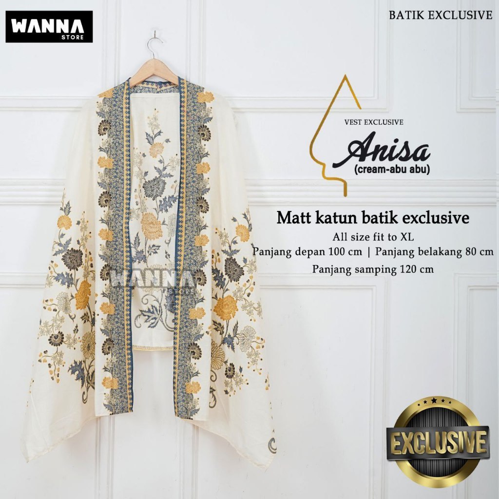Jual VEST Batik outer LONGCARDI OUTFIT kekinian DAN ELEGAN ANNISA ...