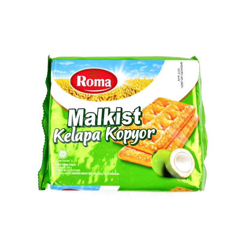 Jual Roma Malkist Kelapa Kopyor 252gr | Biskuit Malkist Renyah Rasa ...