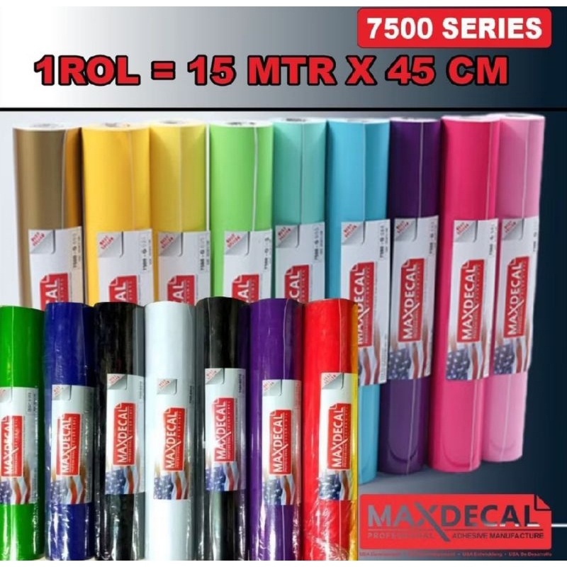 Jual ROLL Sticker skotlet MAXDECAL Glossy 1 ROLL ukuran 15 meter lebar ...