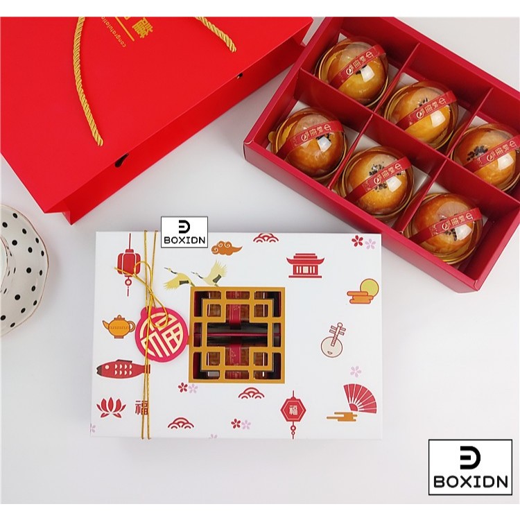 Jual Premium Box mooncake 75gr box mooncake 60gr box mooncake sekat 6 ...