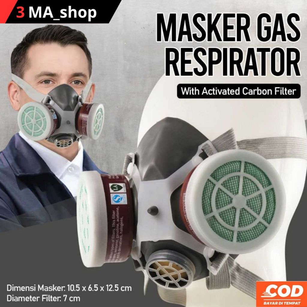 Jual 3MA Masker Gas Respirator Masker Cat Laboratorium Safety ...