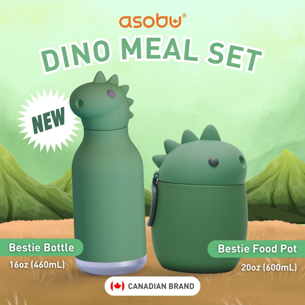 Jual ASOBU Cow Dino Set - Bestie Bottle Dino 460ML & Bestie Food Pot ...