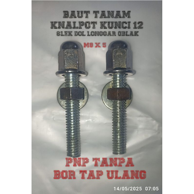 Jual Baut tanam knalpot M8 x 5cm K12 ( SLEK DOL LONGGAR ) /1pcs ...