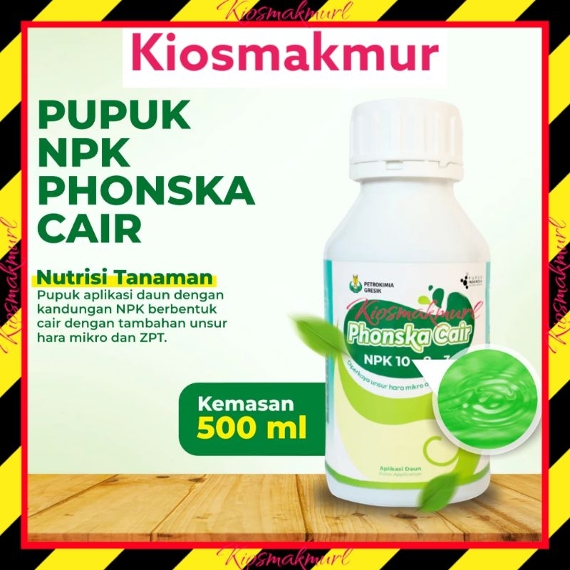 Jual Pupuk Phonska Cair NPK 10-8-3 Diperkaya Unsur Hara Mikro dan ZPT 500ml Aplikasi Daun ...