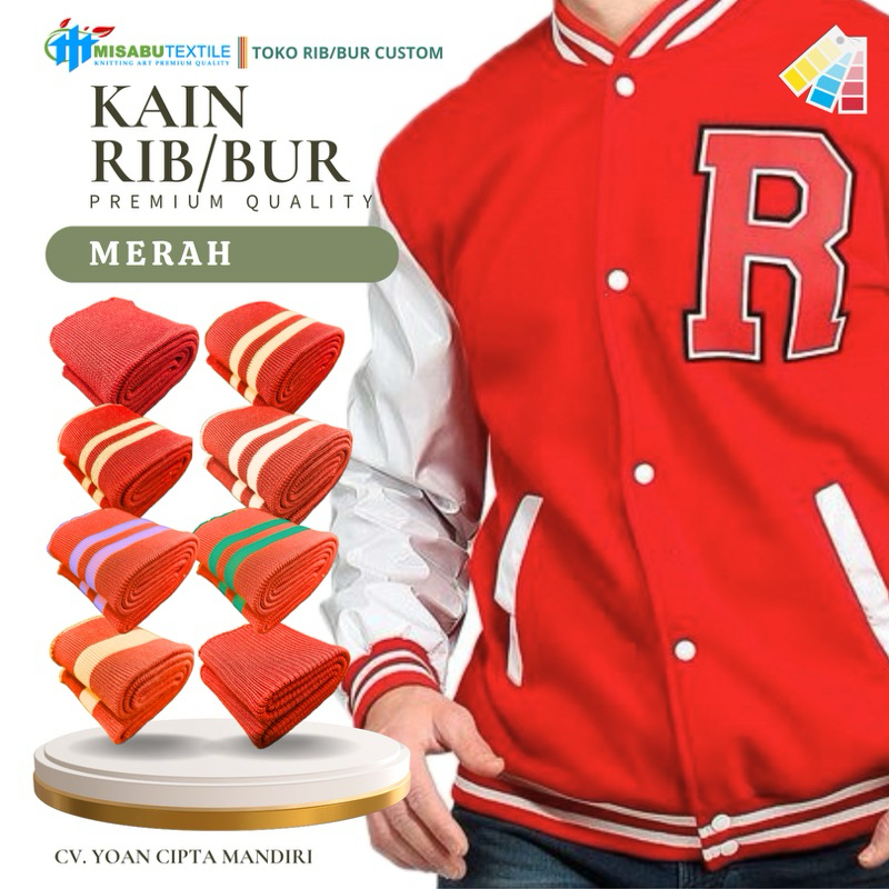 Jual Kain Rib Bur Elastis – Polos / Motif Strip – Lebar 90cm – Untuk ...