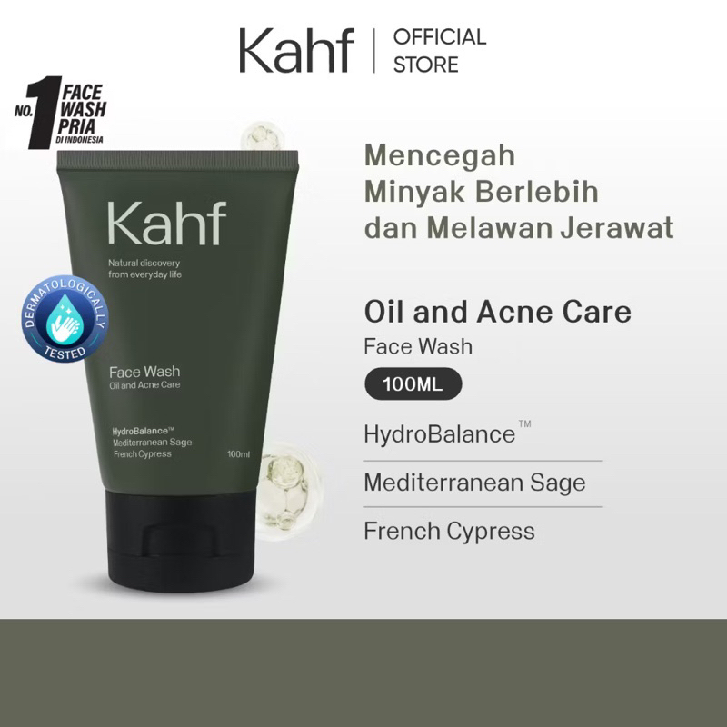 Jual Kahf Face Wash Oil and Acne Care 100 ml - Sabun Cuci Muka Pria untuk Membantu Lawan Jerawat ...