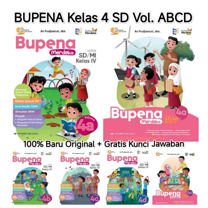 Jual Buku BUPENA Jilid 4A 4B 4C 4D Kelas 4 SD Edisi Revisi Erlangga volume 4A 4B 4C 4D kurikulum ...