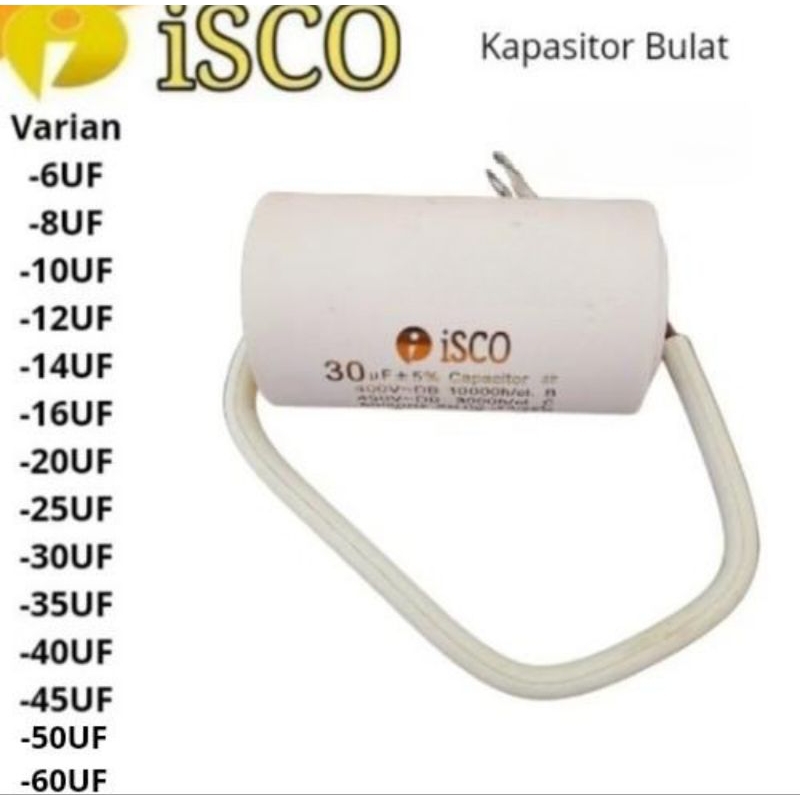 Jual KAPASITOR BULAT ISCO 8 UF, 10 UF, 12 UF ,14 UF,16 UF,20 UF,25 UF ...