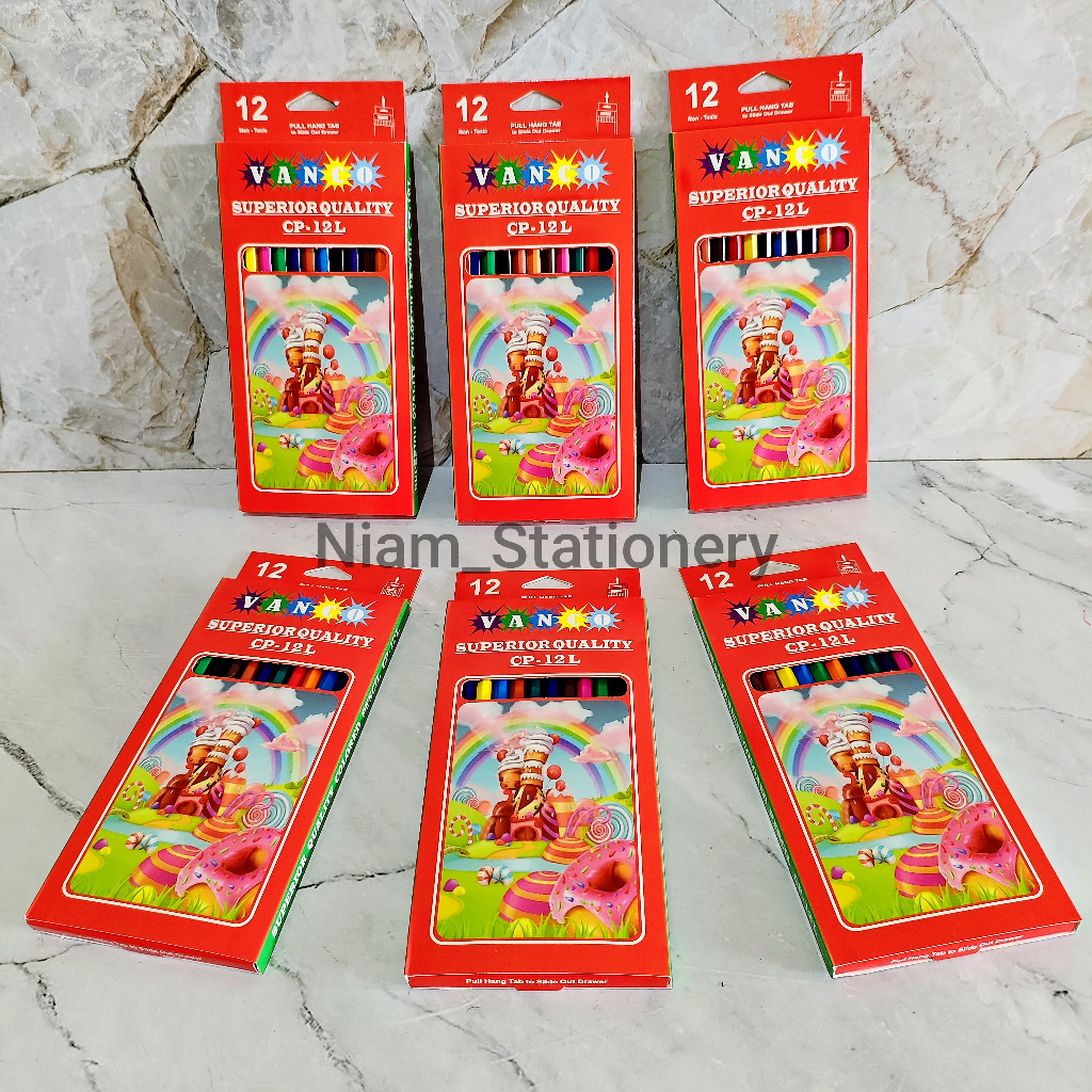 Jual Azka SATU SET ( 12 WARNA ) Colour Pencil Pensil Warna Vanco /Van ...