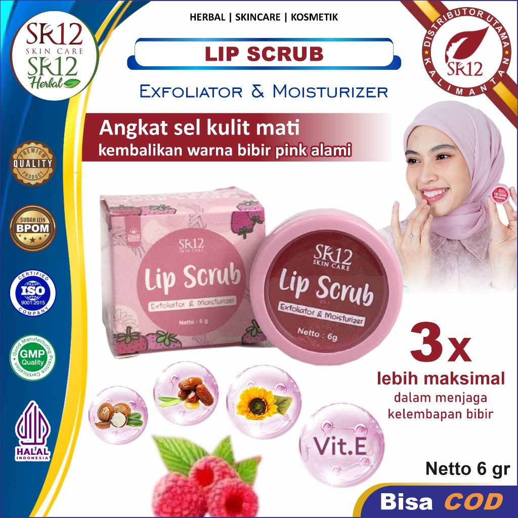 Jual SR12 Lip Scrub Exfoliator & Moisturizer Mengangkat Sel Kulit Mati ...