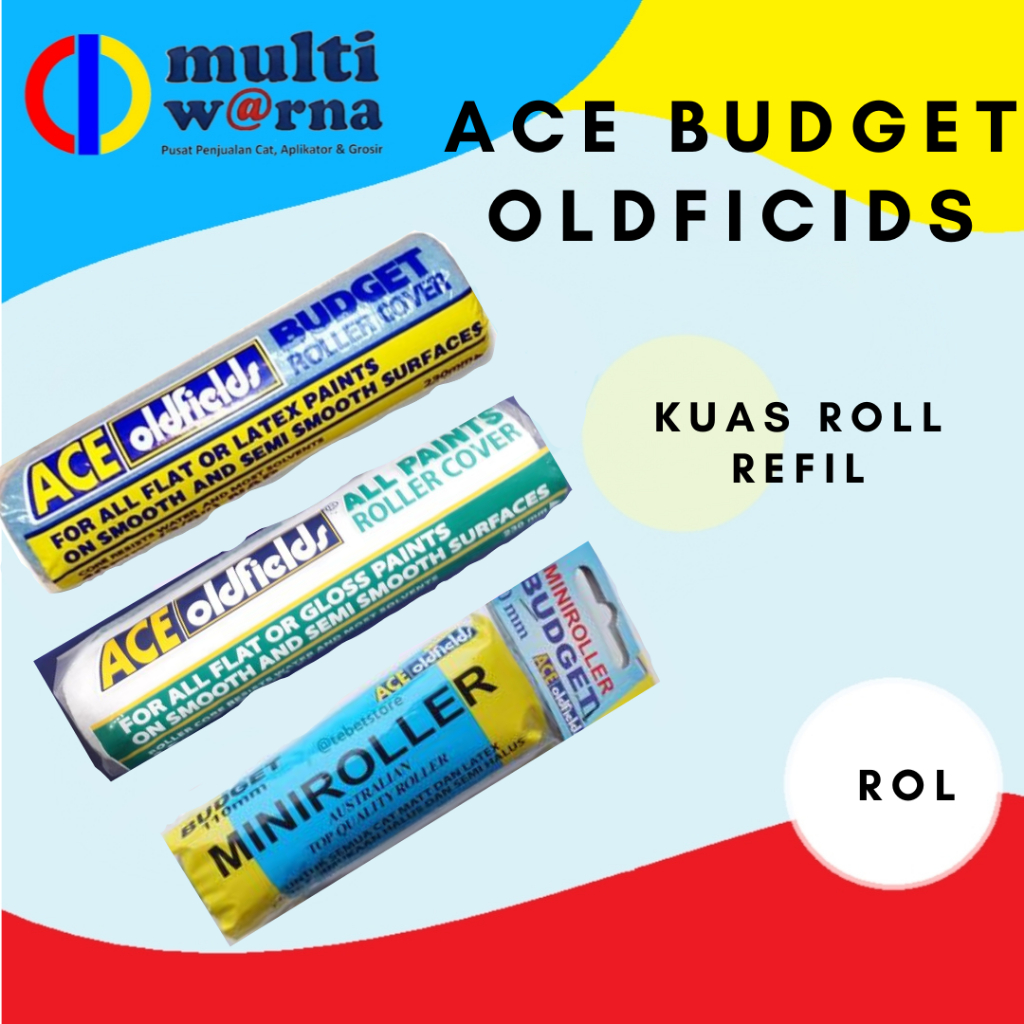 Jual REFILL KUAS ROLL BULU 9 INCH BUDGET ACE OLDFIELDS ROLLER CAT 230MM ...