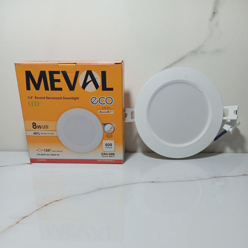 Jual LAMPU LED DOWNLIGHT 3,5 INCH MEVAL 8 WATT WARNA KUNING 600 LUMENS ...