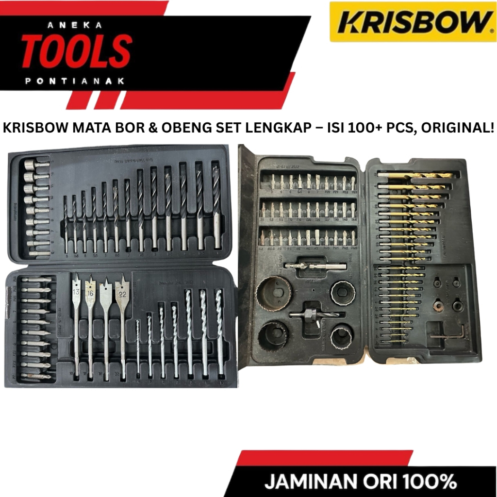 Jual KRISBOW Mata Bor & Obeng Set Lengkap – Isi 100+ PCS, Original ...