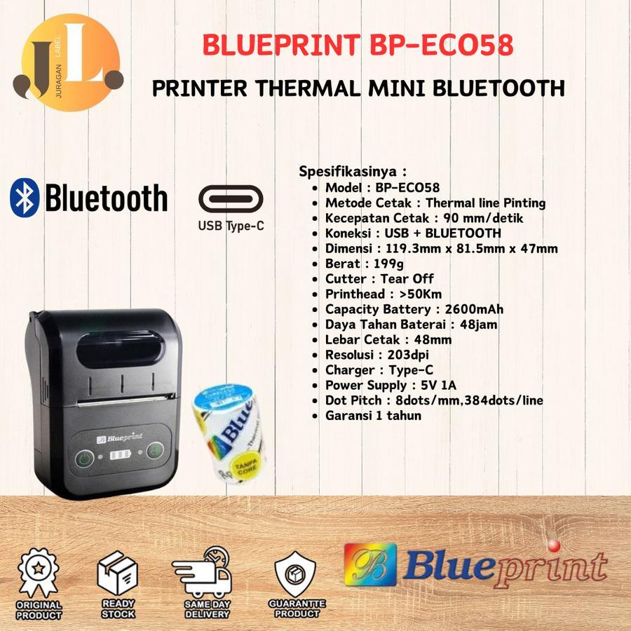 Jual BLUEPRINT BP ECO58 Printer Resi Thermal USB + Mini Bluetooth ...