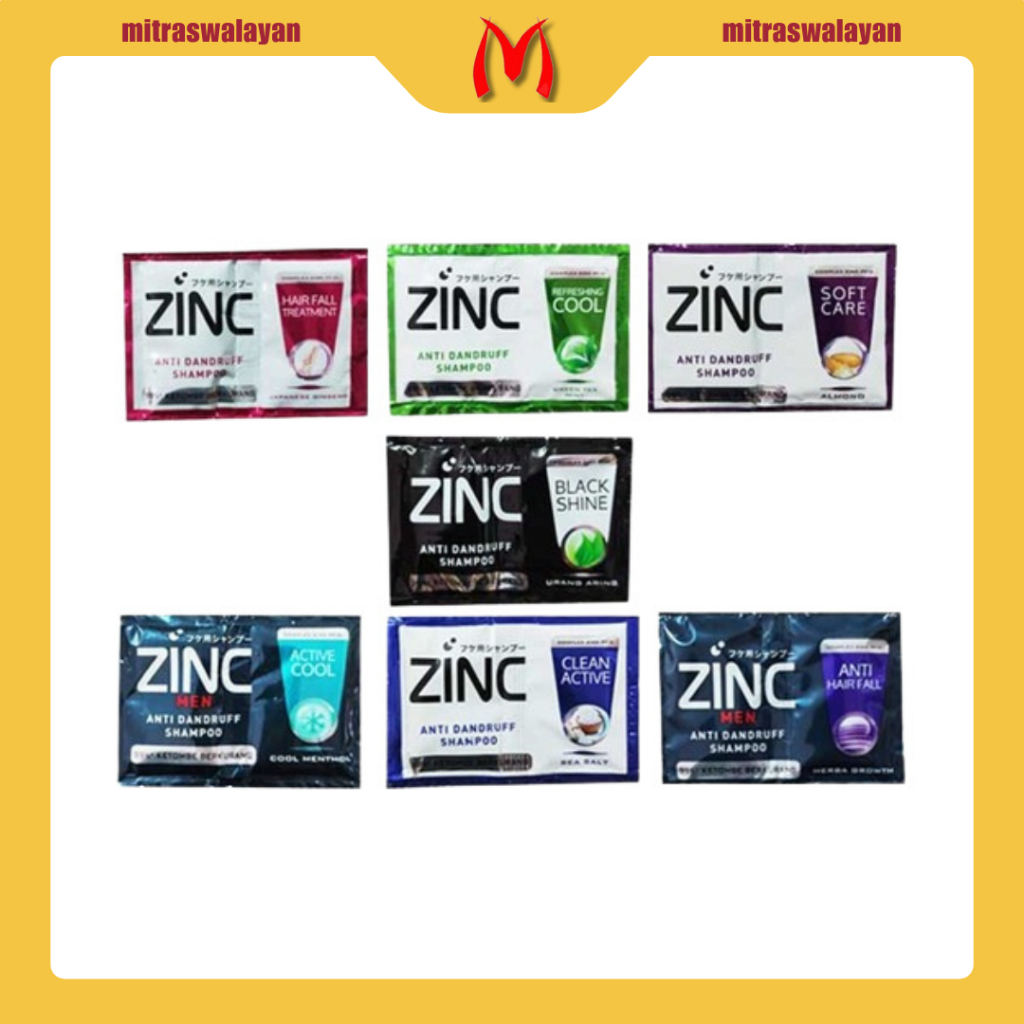 Jual ZINC Shampoo 1 Renteng isi 12 Sachet @10 ml | Shopee Indonesia