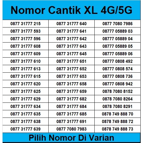 Jual Nomor Cantik XL Axiata 4G 5G LTE List S13 | Shopee Indonesia