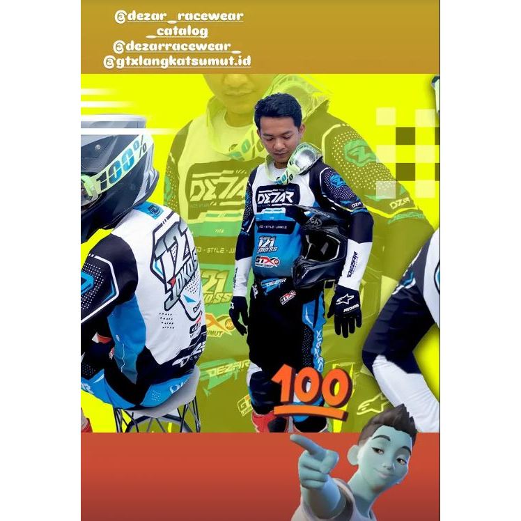 Jual DEZAR RACEWEAR BAJU BALAP JERSEY SET TRAIL RACING TRABAS ADVENTURE ...