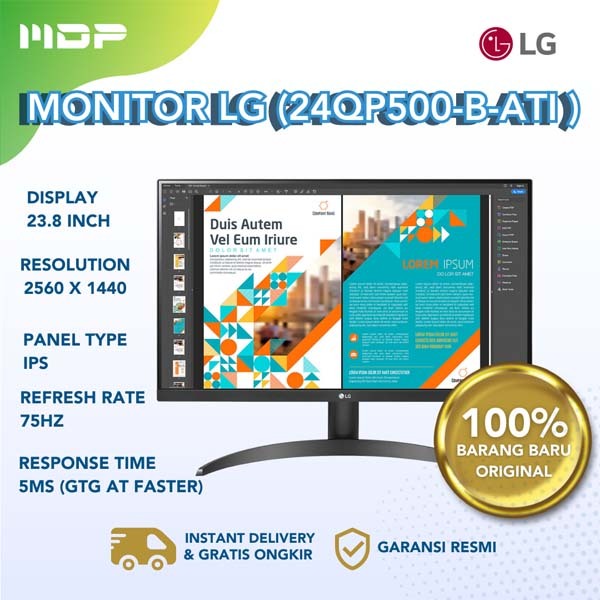 Jual LCD MONITOR LG 24" (24QP500-B-ATI )(HDMI,VGA,75HZ,IPS) | Shopee ...
