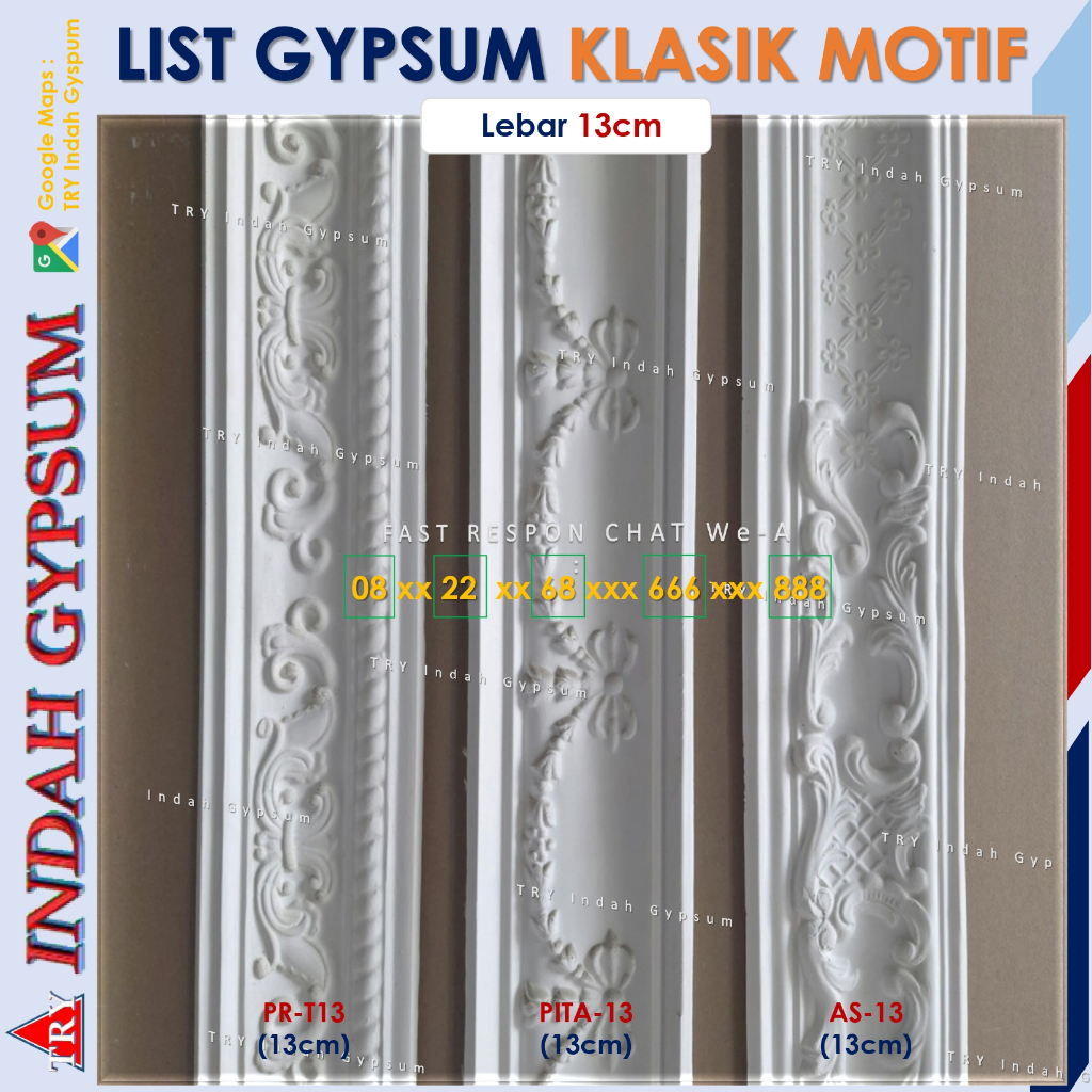 Jual Lis Gipsum PLAFON motif KLASIK 13cm - Original TRYINDAH | Shopee ...