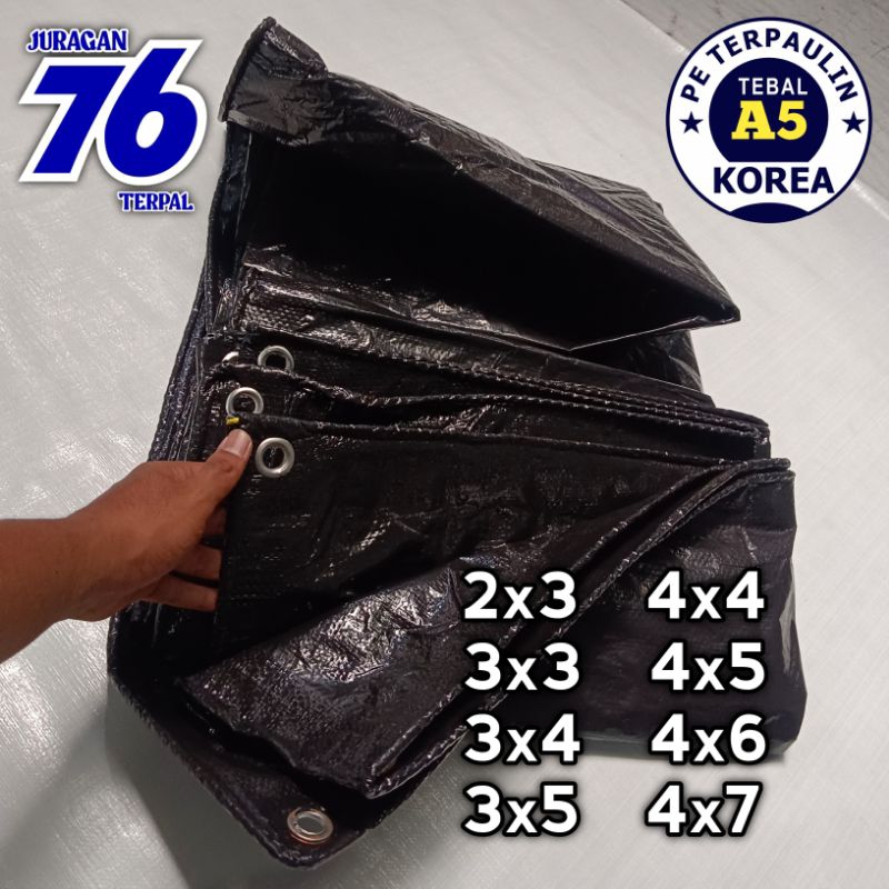 Jual terpal type a5 hitam glow super premium waterproof tahan panas ...