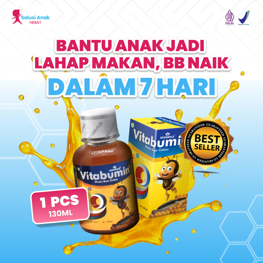Jual Vitabumin 130ml - Madu Penambah Nafsu Makan Anti GTM, Daya Tahan Tubuh Bayi Anak - Ekstra ...