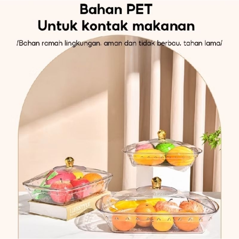 Jual Set Nampan dan Tutup Roti Emas Mewah Aesthetic/Wadah Saji Kotak ...