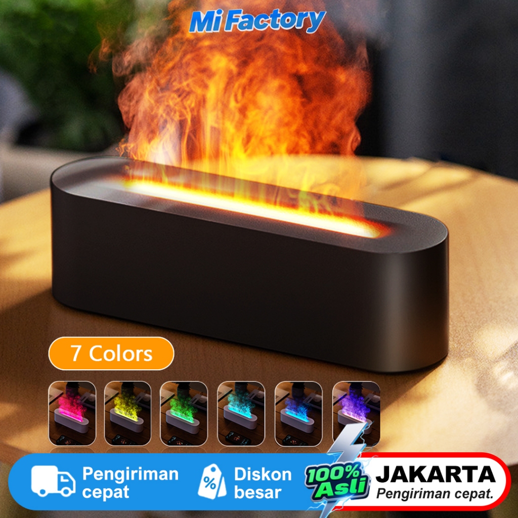 Jual Deqian Flame Aroma Diffuser 150mL Humidifier Catu Daya Tipe-C ...