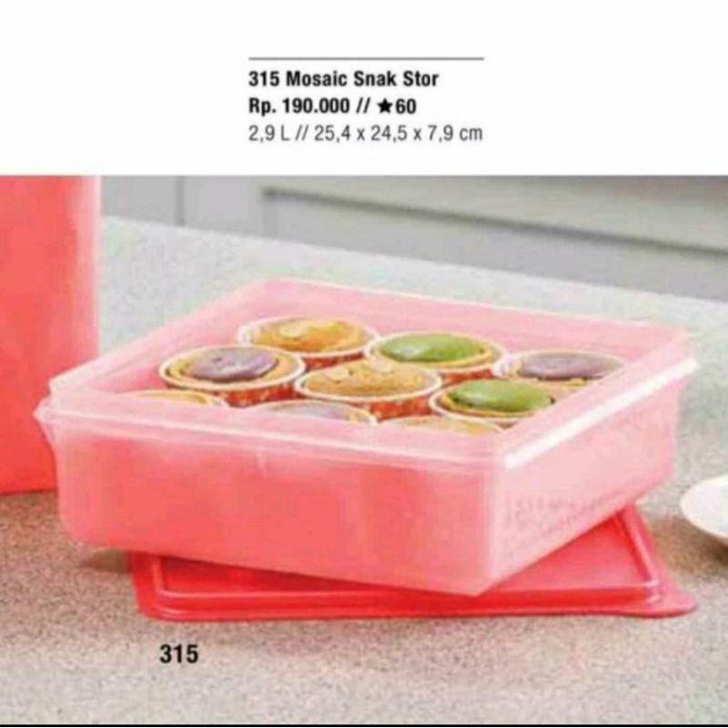 Jual Mosaic SNACK STOR big size | Merah | Red | Tupperware | ORI ...