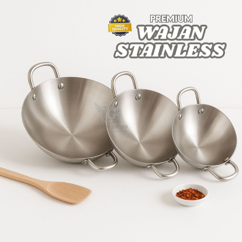 Jual Ganom Wajan Stainless Premium Anti Lengket – Tebal & Awet, Masak ...