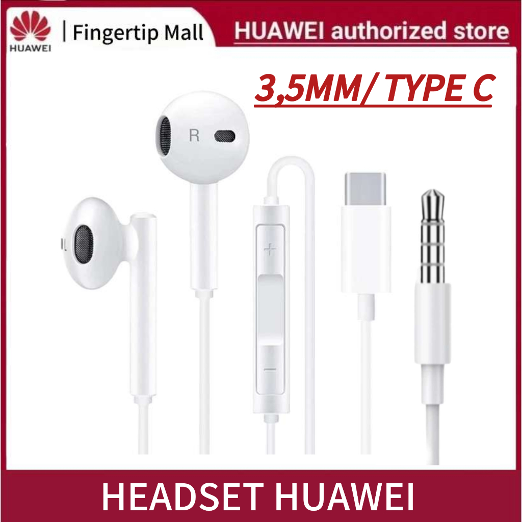 Jual Huawei Earphone Headset Original Type C/ 3.5MM Headset Super Bass ...