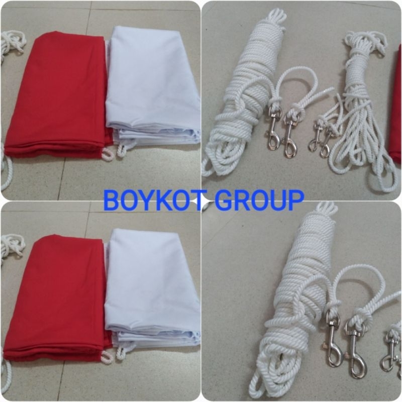 Jual (Paket Bendera +Tali 20M(6mm)+2cantolan) Bendera merah putih ...