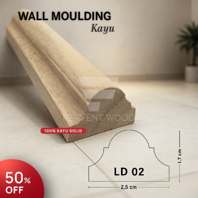 Jual FERVENT WOOD Wall Moulding Kayu Lis Profil Dinding Panjang 2m | Shopee Indonesia