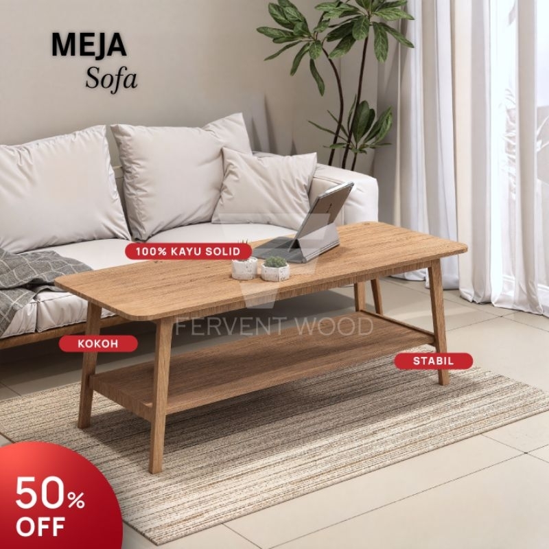 Jual FERVENT WOOD Meja Sofa Minimalis Coffe Table Kayu | Shopee Indonesia